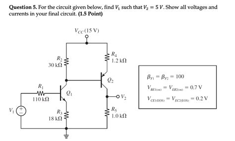 Solved Question For The Circuit Given Below Find V Such Chegg Com