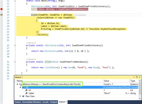 C While Debugging Can I View Object Causing Exception In LINQ