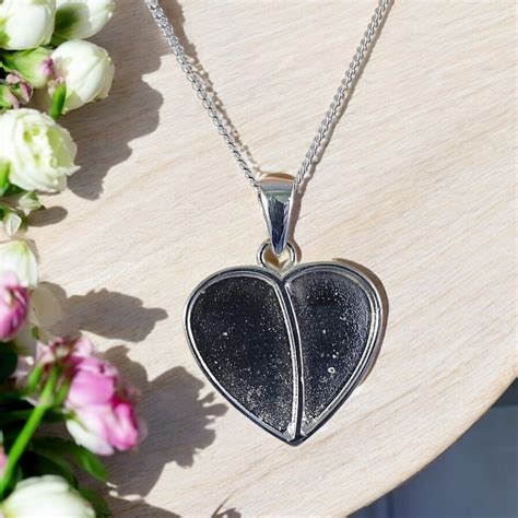 Solid 925 Silver Heart Split Memorial Pendant Keepsake Memorial