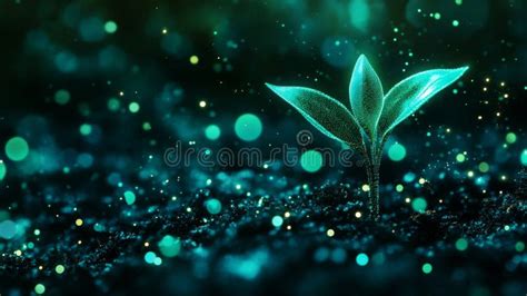 A Seedling Sprouting From A Circuit Board Represents The Idea Of Digital Evolution Or