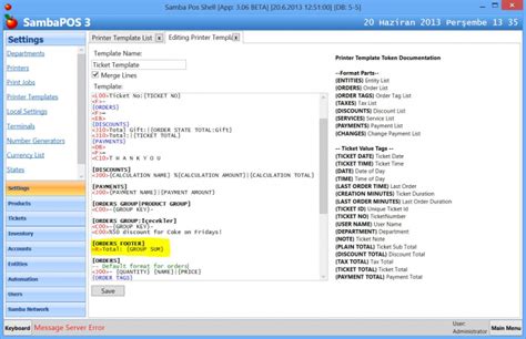 Grouping On Ticket Printer Template Sambapos V3
