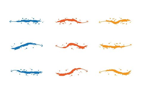 Watercolor Colorful Grange Texture Arrow Vector Set Collections With