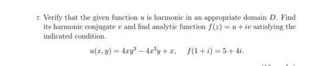 Solved Verify That The Given Function U Is Harmonic In An Chegg