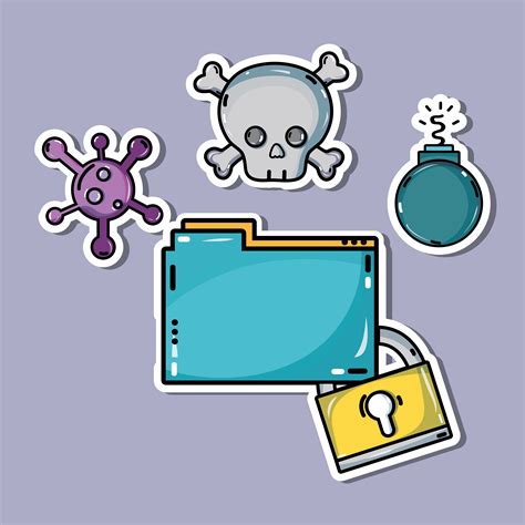 Documents Information With Dangerous Cyber Virus 659136 Vector Art At