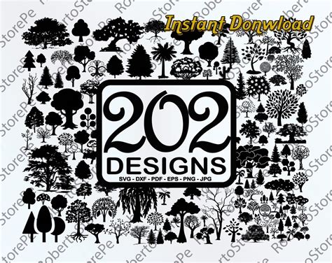 Vector Tree With Branches Svg Tree Svg Silhouette Bonsai Etsy