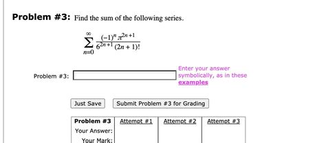 Solved Problem 3 Find The Sum Of The Following Series Chegg Com