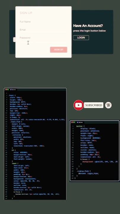 Log In From Html And Css Animation Html Css Htmlshorts Programming Trending Shorts Youtube