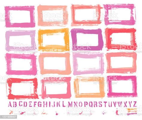 벡터 손으로 그린 텍스처 테두리 및 페인트 스플래시 세트 아티스트 자신의 컬렉션 개체 그룹에 대한 스톡 벡터 아트 및 기타