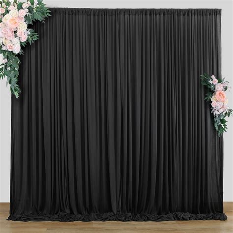 10 Ft X 8 Ft Wrinkle Free Black Backdrop Curtain For