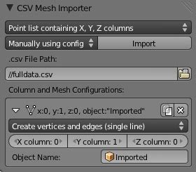 A Script To Import A CSV File And Create Meshes For Blender X Or Later Python Support