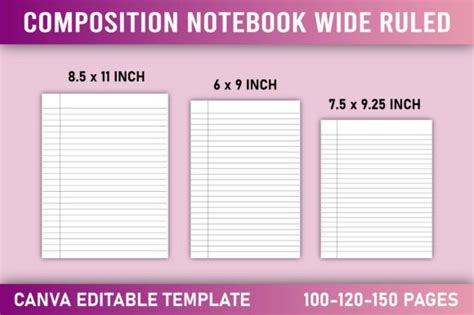 Composition Notebook Wide Ruled Canva Graphic By Kdp Gallery · Creative