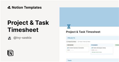 Project And Task Timesheet Template Notion Marketplace