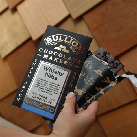 Bullion Whisky Nibs Chocolate Bar Paper Tiger