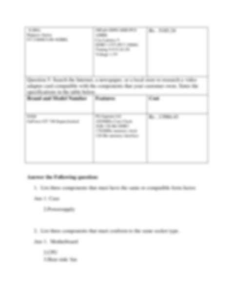 SOLUTION Computer Lab Worksheet Research Computer Components Studypool