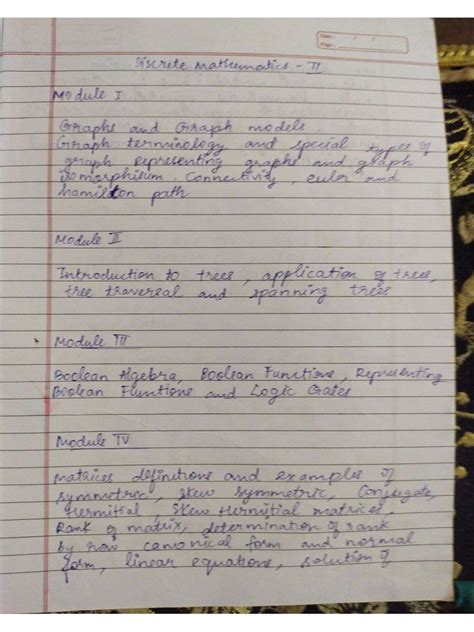 Maths Unit 4 Class Pdf