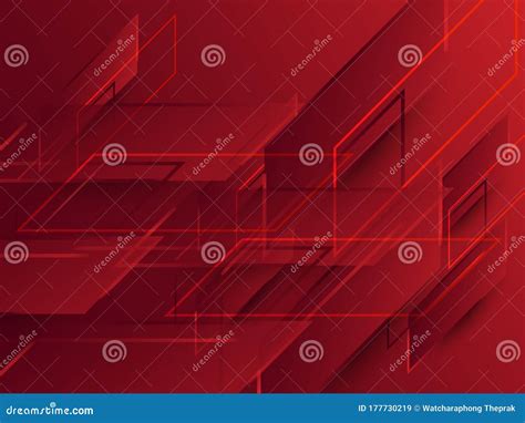 Abstract Red Square Overlap Creative Background Stock Vector