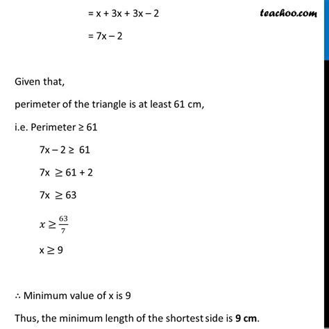 Ex The Longest Side Of A Triangle Is Times Chapter Cla