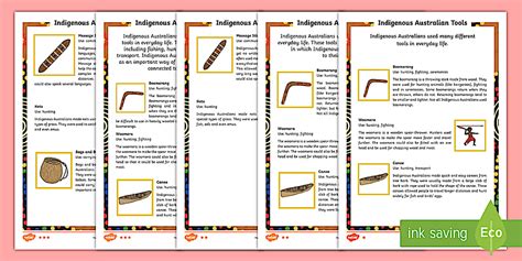 Editable Indigenous Australian Tools Differentiated Fact File