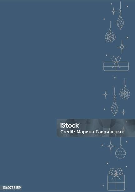 어두운 배경에 얇은 밝은 선 텍스트 인사말 카드 개념 크리스마스 배너 커버를위한 공간이빈 템플릿새해 그림 겨울에 대한 스톡 벡터