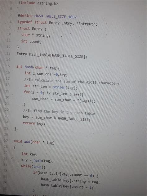 Solved Include Define Hashtablesize 1057 Typedef Struct