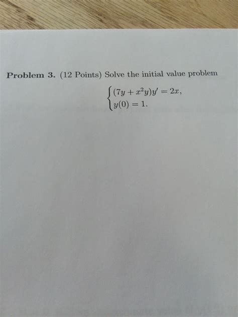 solved problem 3 12 points solve the initial value
