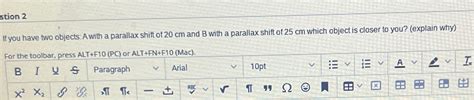 Solved If You Have Two Objects A With A Parallax Shift Of