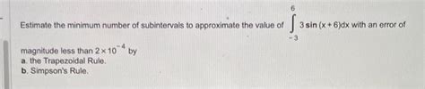 Solved Estimate The Minimum Number Of Subintervals To
