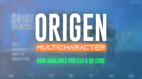 Origen Multicharacter Version Esx And Qbcore Script Gta V Youtube