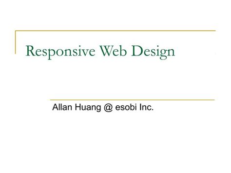 Responsive Web Design Ppt