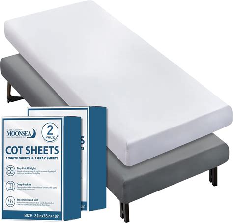 Cot Sheets 31 X 75 2 Pack Cot Fitted Sheet Ultra Soft And Breathable Snug Fit For Narrow