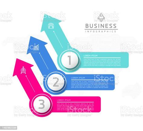 벡터 비즈니스 프리젠 테이션 연결 단계 인포 그래픽 템플릿 3에 대한 스톡 벡터 아트 및 기타 이미지 3 개념 개발 Istock