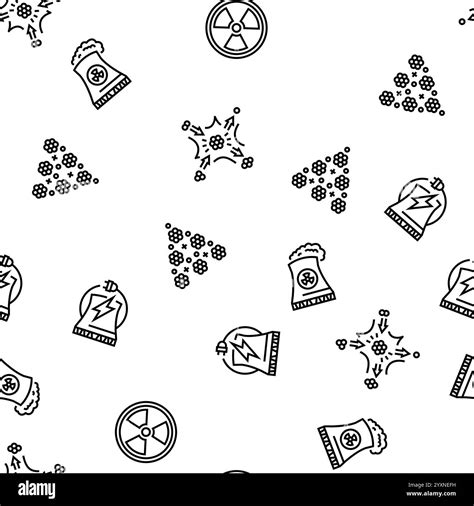 Nuclear Energy Power Plant Seamless Pattern Vector Stock Vector Image
