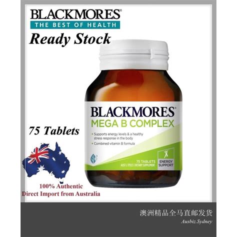 Ready Stock Exp 082026 Blackmores Mega Vitamin B Complex 75 Tablets