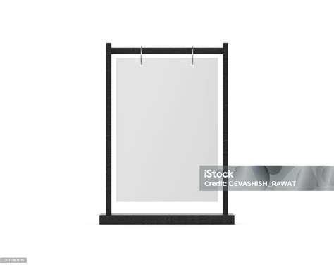 금속 링 플립 메뉴 홀더 T 자형 A4 아크릴 테이블 메뉴 스탠드 모형 3d 렌더링 일러스트 레이 션 서 있기에 대한 스톡 사진 및 기타 이미지 Istock