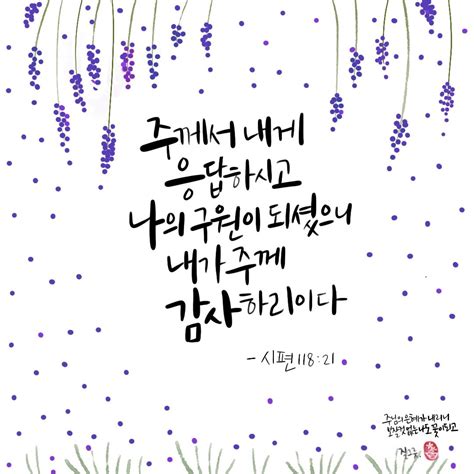 시편말씀 말씀캘리 감사