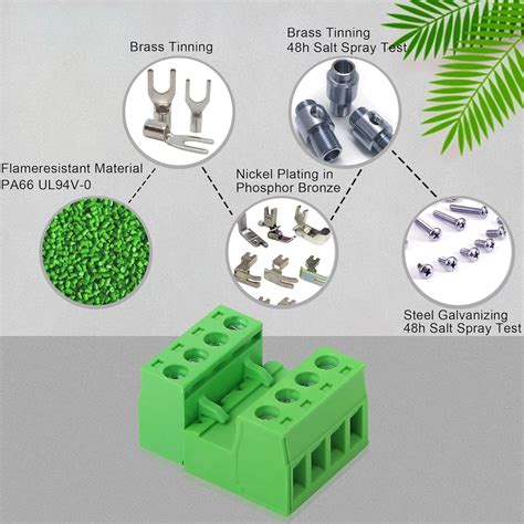 Gintooyun 5 Sets Phoenix Connector 4 Pin 2edgrk 4 Pole 5 08 Mm Terminal Pcb Pluggable Screw