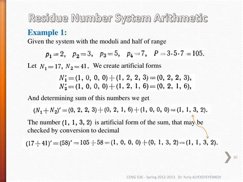 Ppt Advanced Computer Arithmetic Residue Number System Week 4