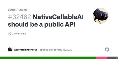 NativeCallableAttribute Should Be A Public API Issue Dotnet Runtime GitHub