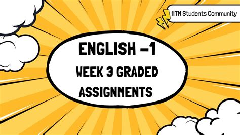 English Week 3 Graded Assignment Iit Madras Youtube