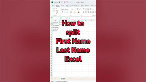 How To Split First Name And Last Name Excel Quick Excel Exceltips