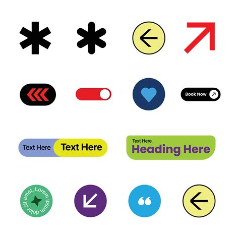 Set Of Different Style Of Arrow Sticker Design 71847139 Vector Art At