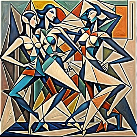 Rhythmic Vibrations Cubic Abstract Digitalartlb Digital Art AI People Figures Dance