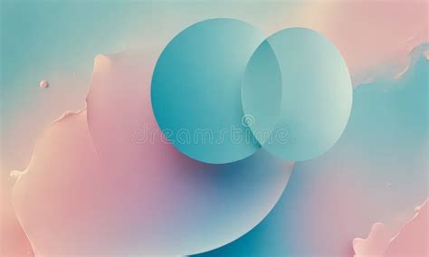 Two Overlapping Blue Circles With Pink And Blue Gradient Background Stock Illustration
