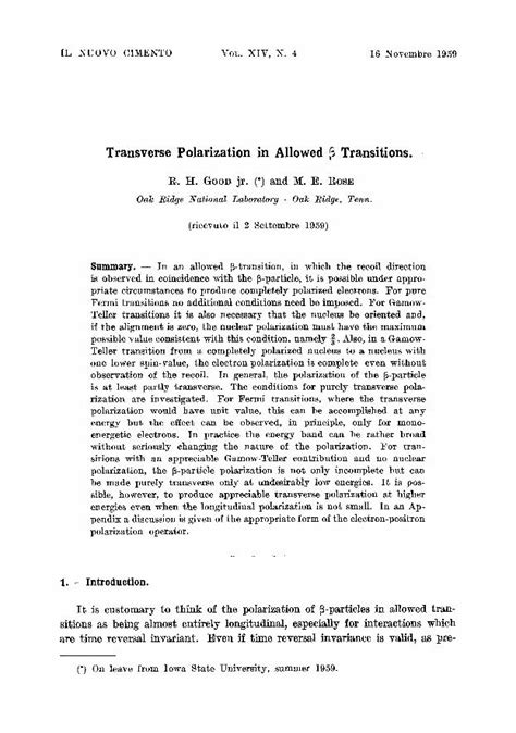 Pdf Transverse Polarization In Allowed β Transitions Dokumentips