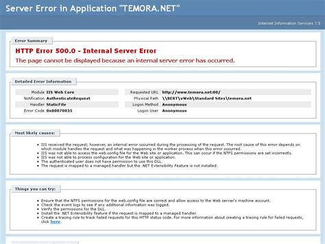 Windows Server 2008 Why Am I Getting Random 500 Errors On My MVC And