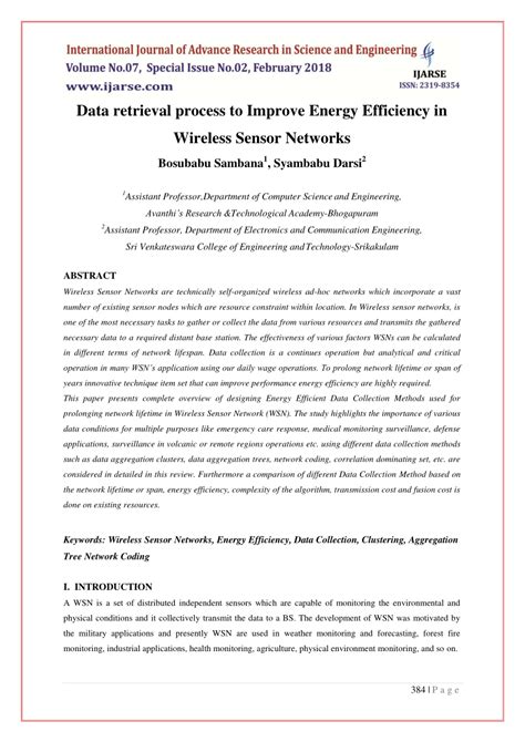Pdf Data Retrieval Process To Improve Energy Efficiency In Wireless