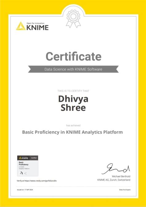 Excited To Share That Ive Earned The International Certificate In Basic Proficiency In Knime