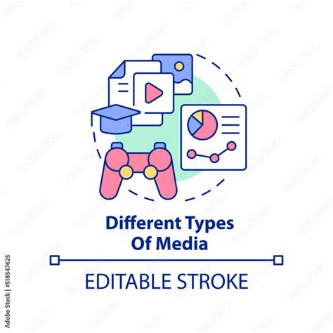 Different Types Of Media Concept Icon Microlearning Characteristic Abstract Idea Thin Line
