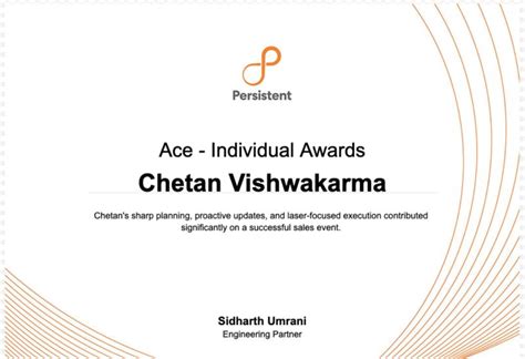 Im Thrilled To Share That Ive Received The Ace Individual Award At