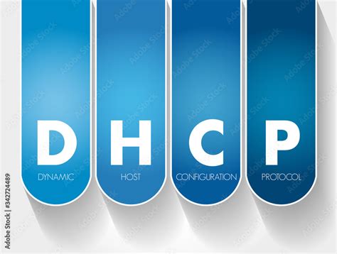 DHCP Dynamic Host Configuration Protocol Acronym Technology Concept Background Stock Vector
